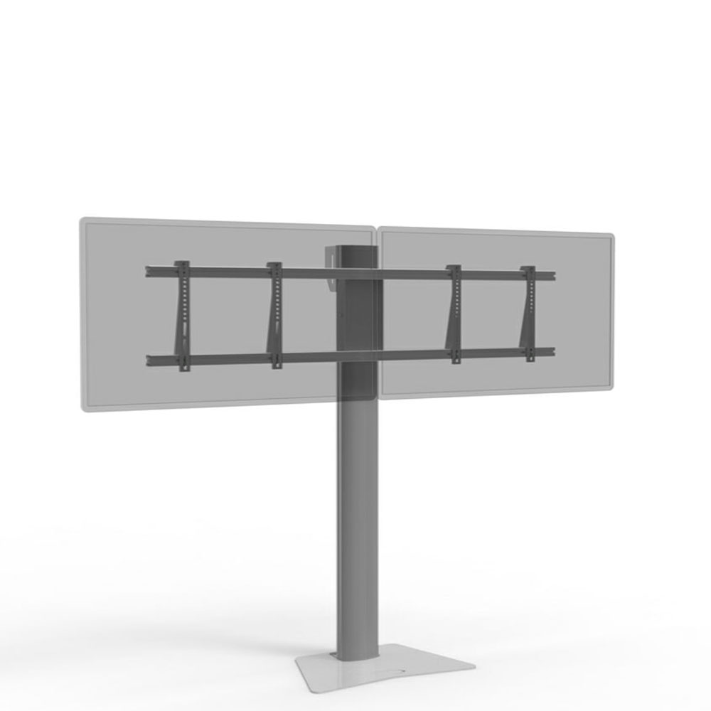 Stand Duo Aluminium Vloerstatief Voor Twee Schermen ErgoXS